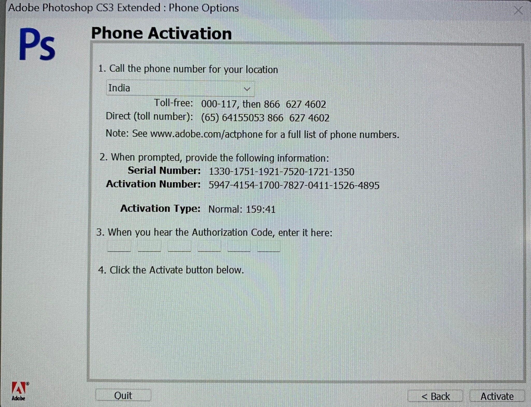 Solved: I need an authorization code for my copy of cs2 [2... - Adobe ...