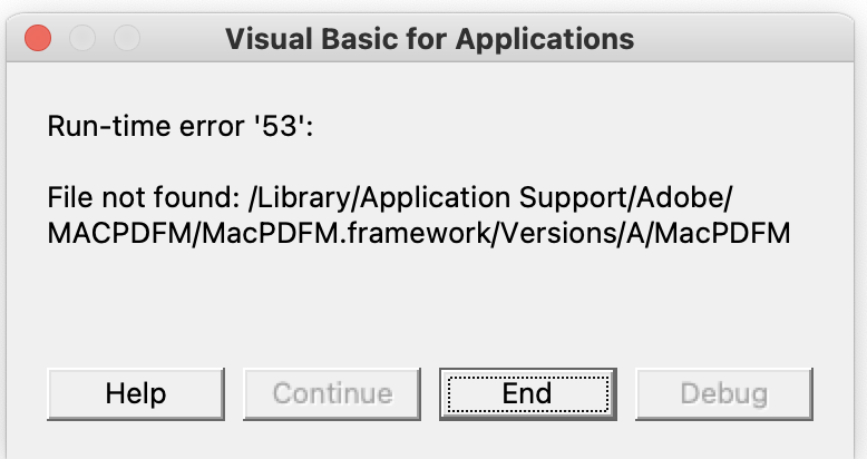 Runtime error 53 when using Microsoft Word and Pow... - Adobe Product Community - 13490624
