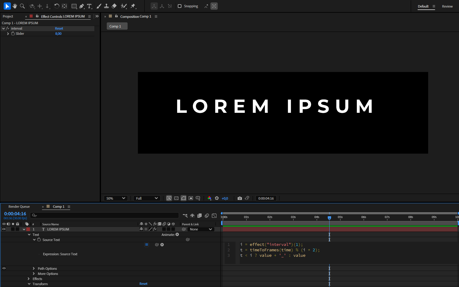 The Blinking cursor typewriter console effect stop... - Adobe Product ...