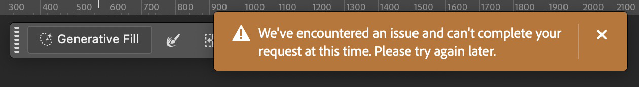 Generative AI fail - "We've encountered an issue a... - Adobe Product ...
