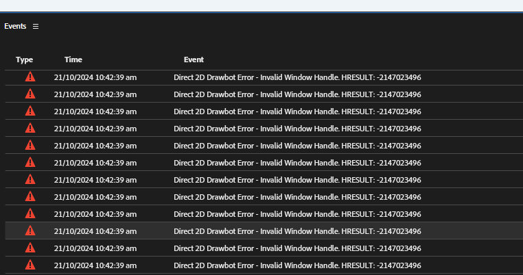 P: Hundreds of Direct2D Drawbot error. HRESULT: -2... - Adobe Product ...