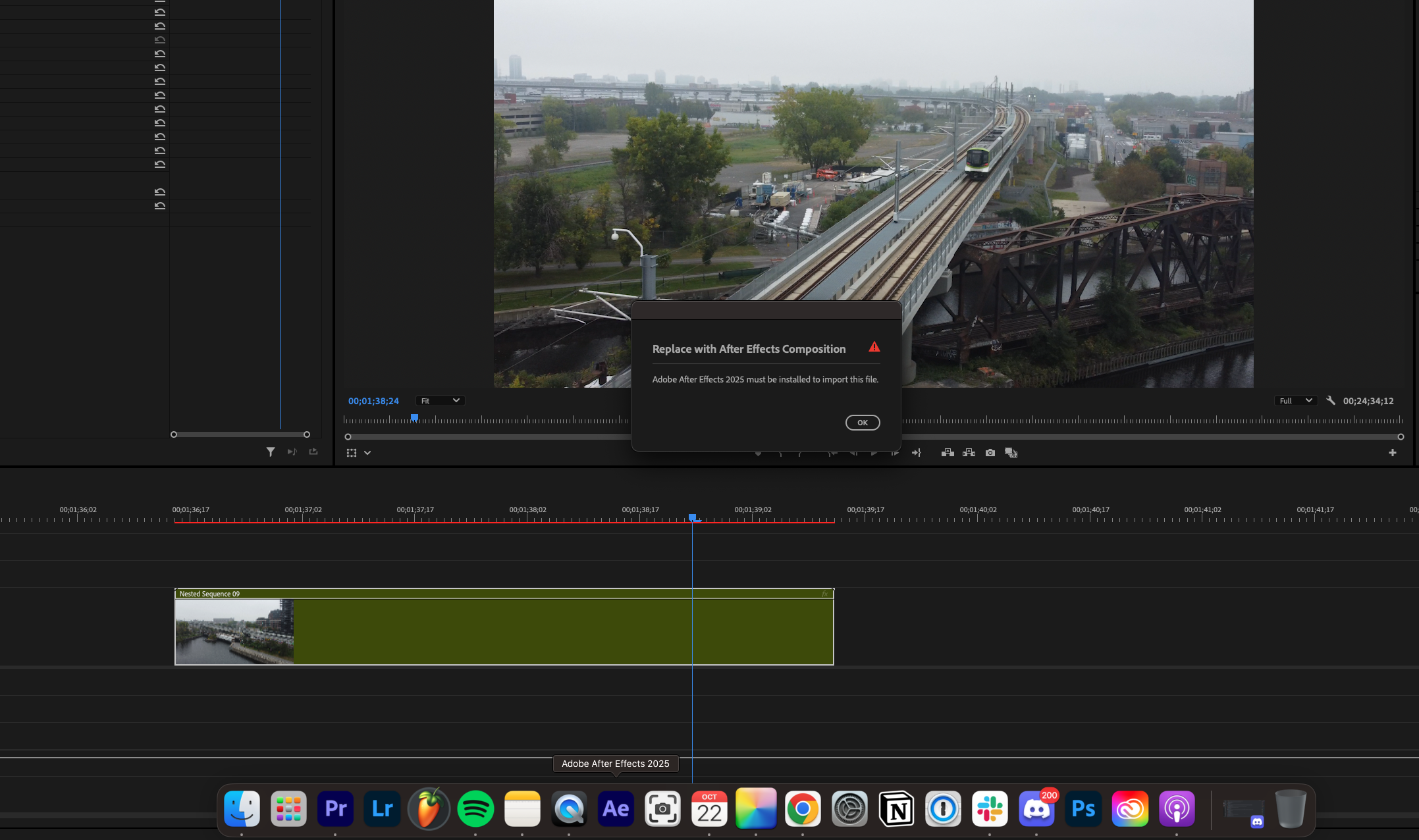 Adobe After Effects 2025 must be installed to impo... - Adobe Product ...
