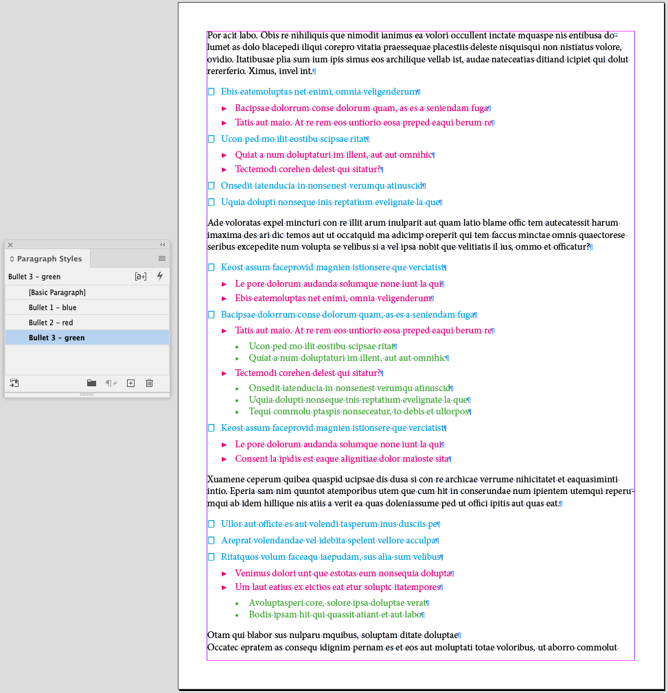 Multi-Level Bulleted List Spacing in InDesign - Adobe Community - 14932898
