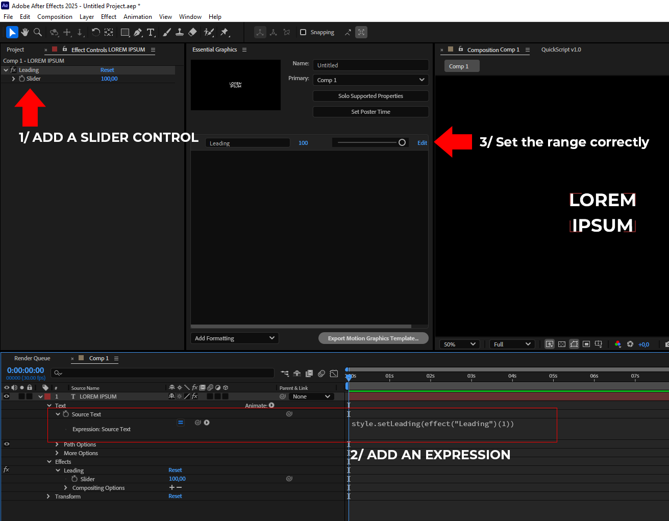 how to put line spacing in an After Effects templa... - Adobe Product ...