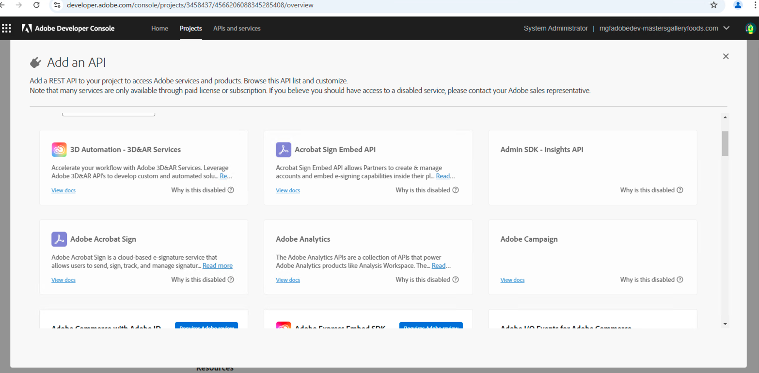 Provisioning Acrobat Sign in Developer Console - Adobe Product ...