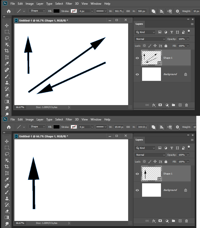 Editing line/arrow shape tool - Adobe Community - 10649102