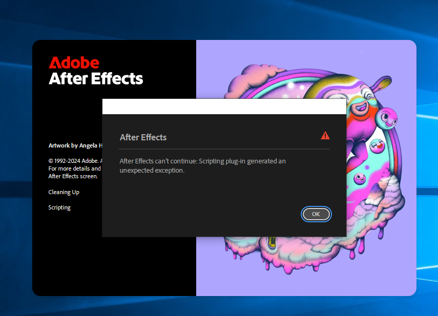 After Effects 2025 cant continue - Adobe Product Community - 14960956