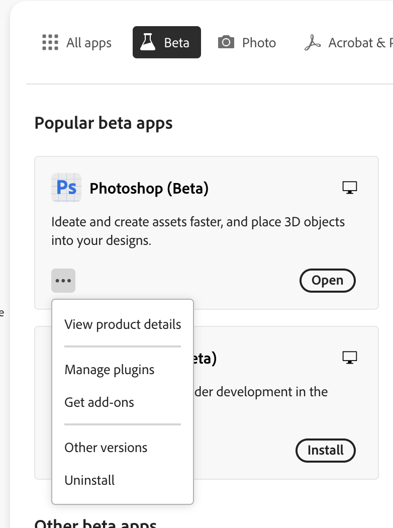 P: Photoshop Beta & v26.1 on Windows - Launch Erro... - Adobe Product ...