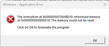 Adobe crashing Memory Error 018 - Adobe Product Community - 14967586