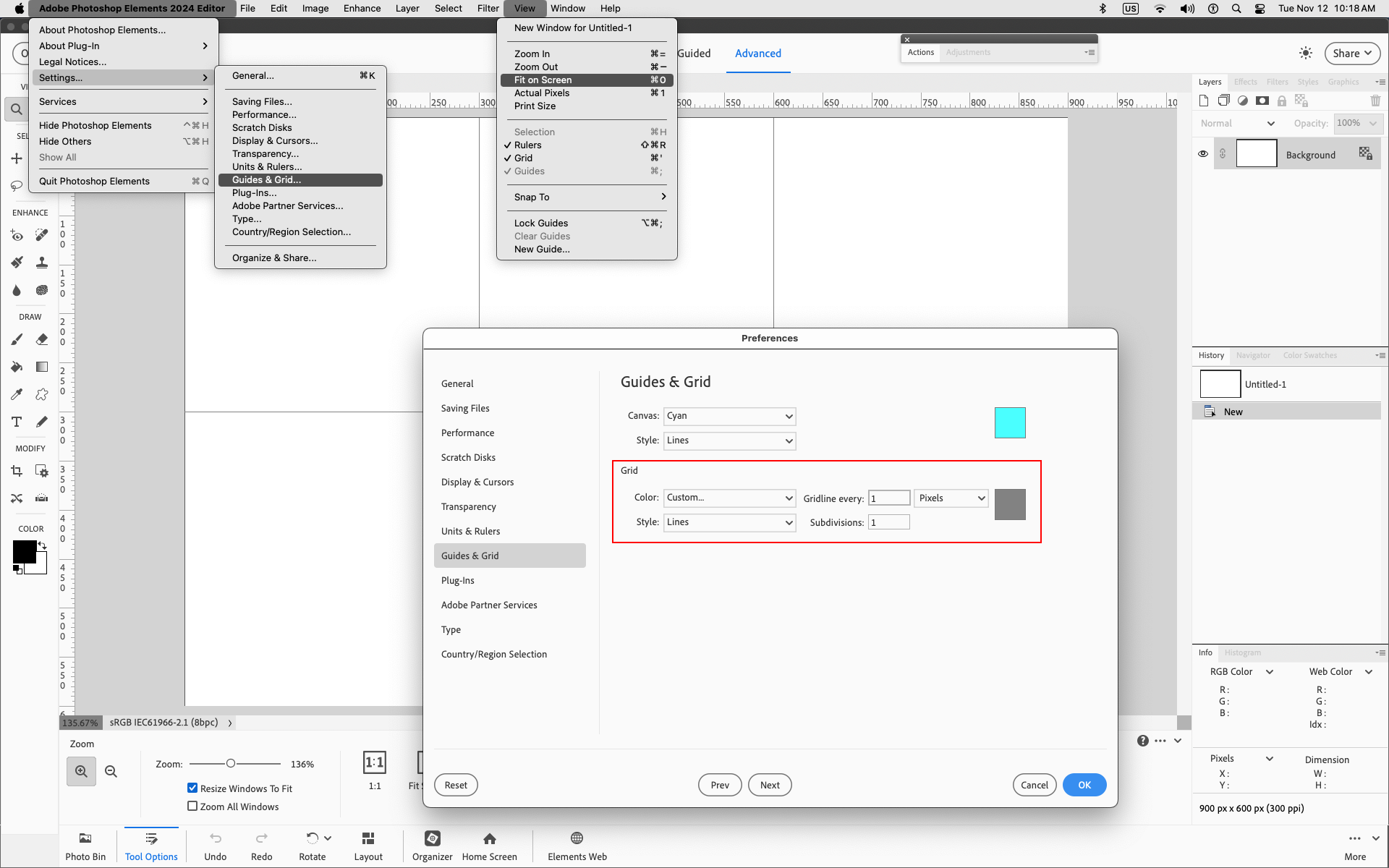 Untermenü Raster wird nicht angezeigt - Adobe Product Community - 14947607