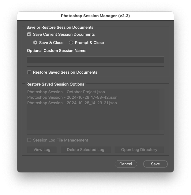 Re: Scripts to Save & Restore Photoshop Sessions - Adobe Product ...