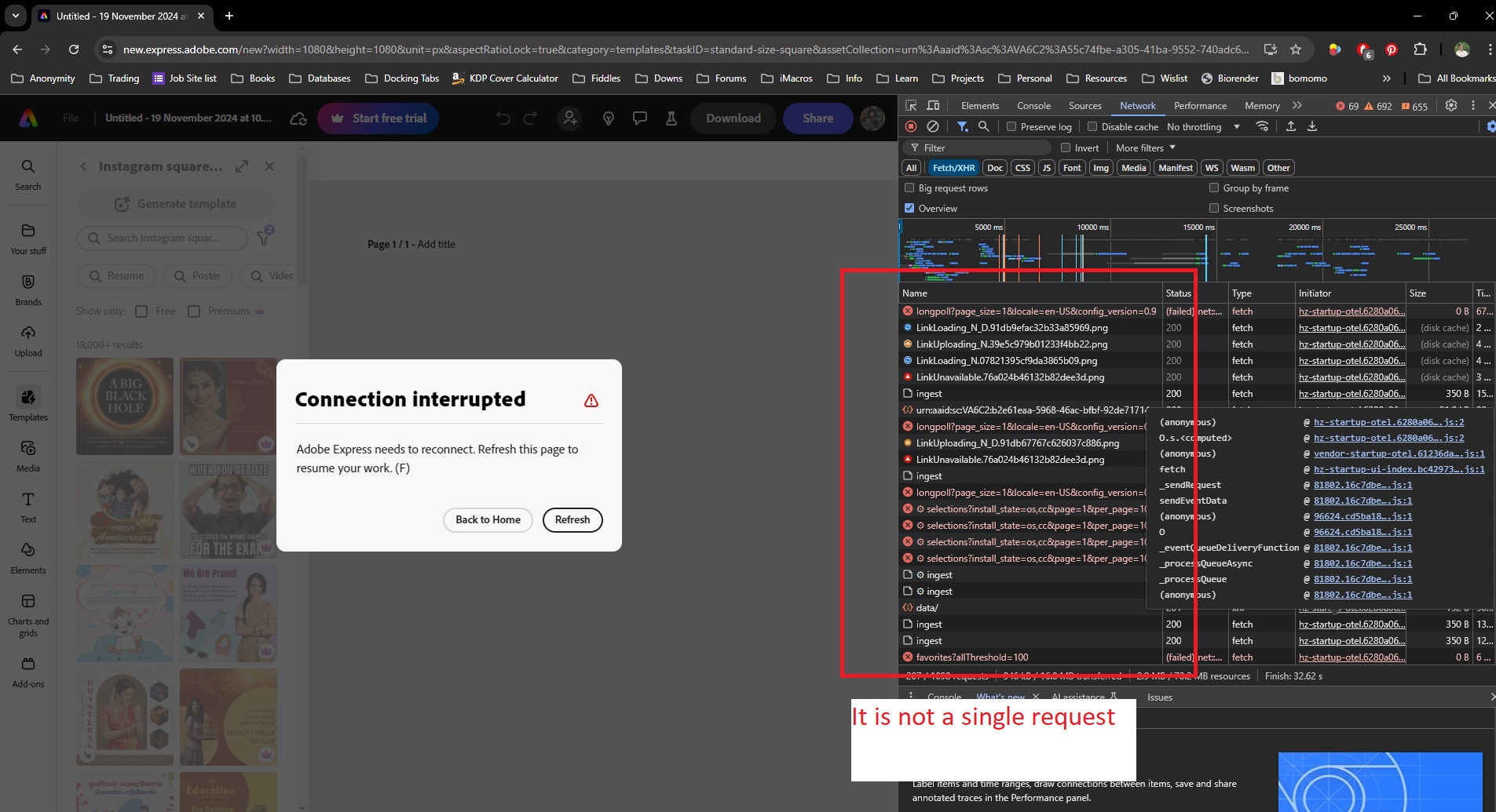 adobe express connection interrupted - Adobe Product Community - 14666240