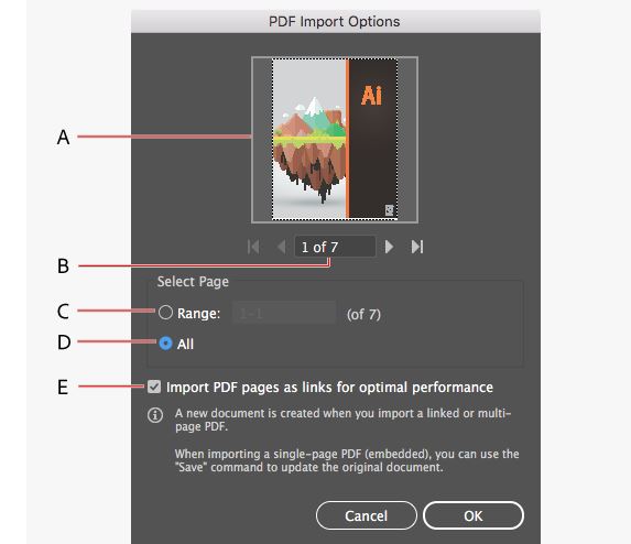PDF Import Options dialog box - Adobe Product Community - 11029074