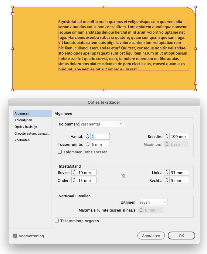 Solved: Text frame inset spacing and rounded corners: will... - Adobe ...