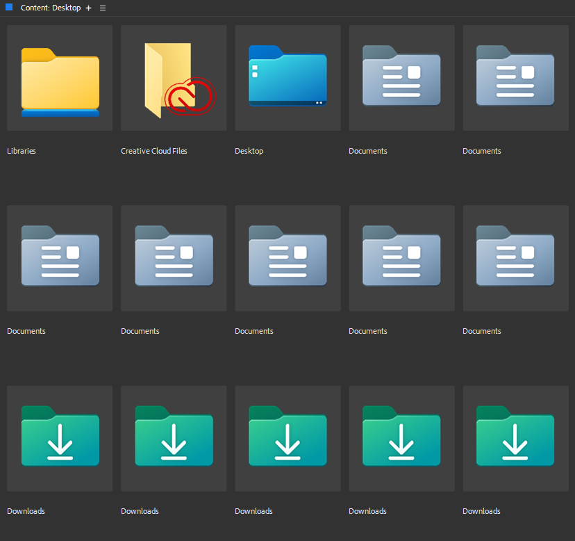Multiple instances of "Documents" and "Downloads" ... - Adobe Community ...