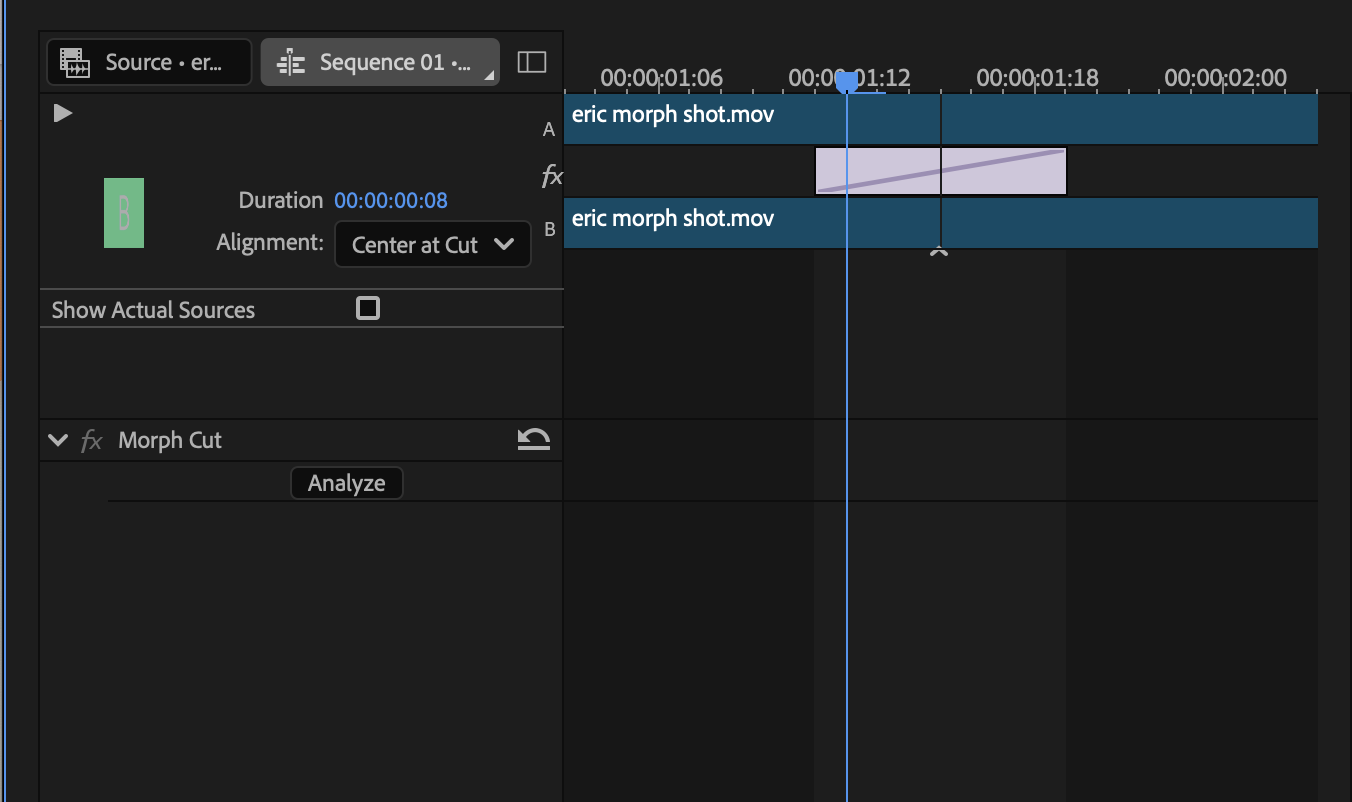 Solved: morph cut isn't working - Adobe Product Community - 15012131