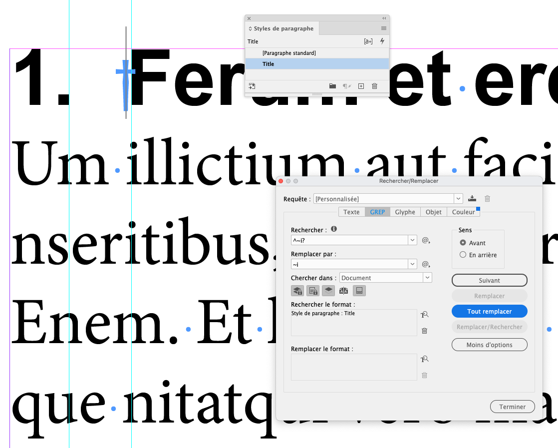 Espace dans un titre apres une numerotation en chi... - Adobe Community ...