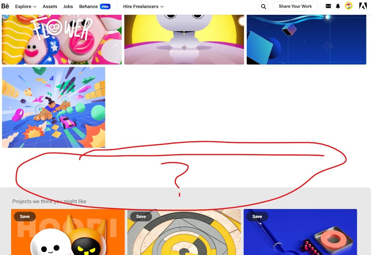 Why Behance can't show all the projects in my mood... - Adobe Community - 15027043