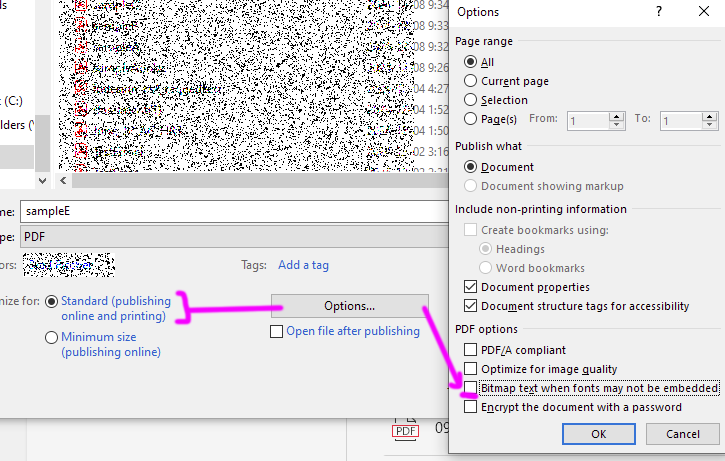 why microsoft word convert texts with ps opentype ... - Adobe Product ...