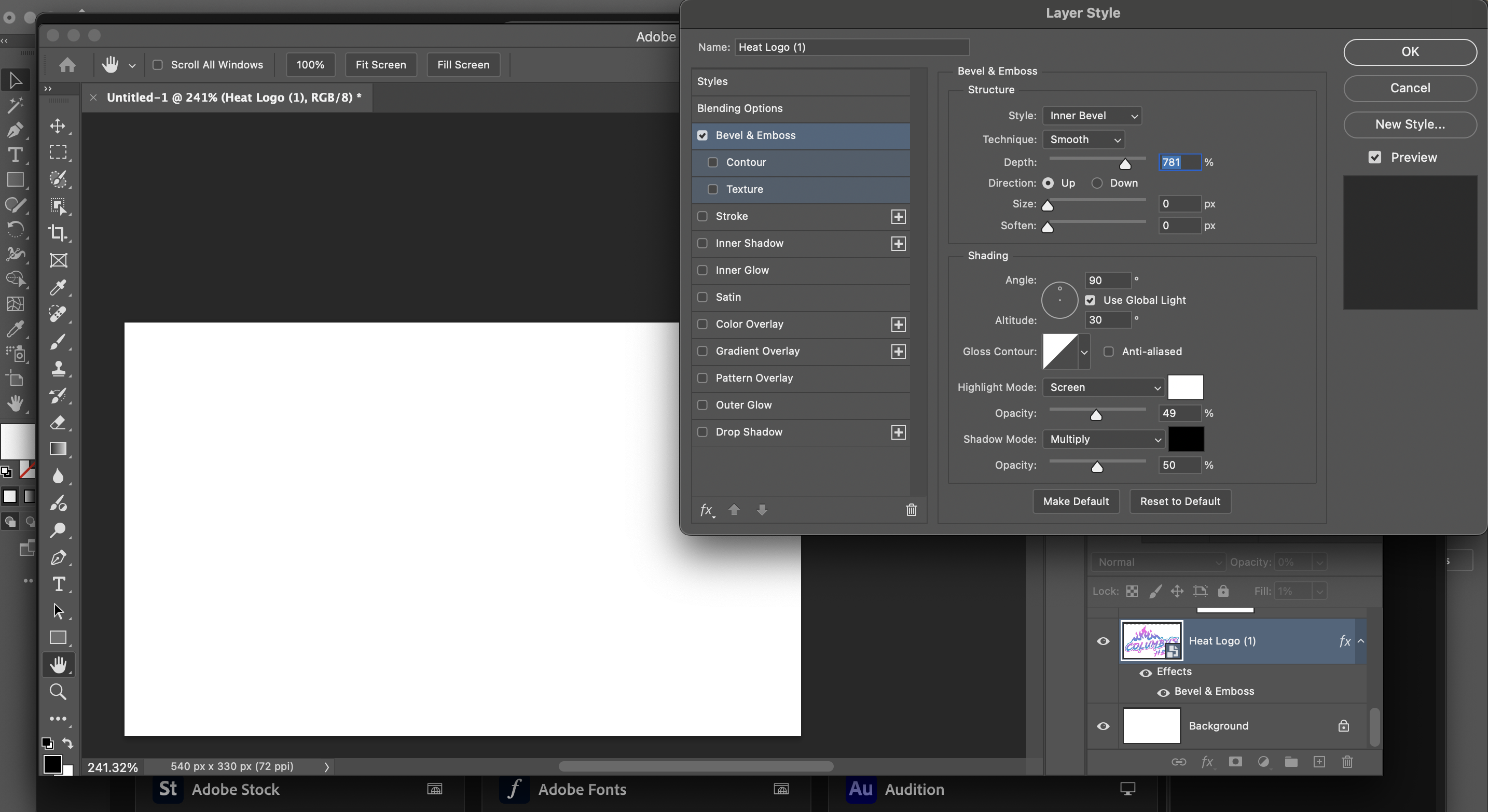 Can't Bevel and Emboss this image - Adobe Community - 15031662
