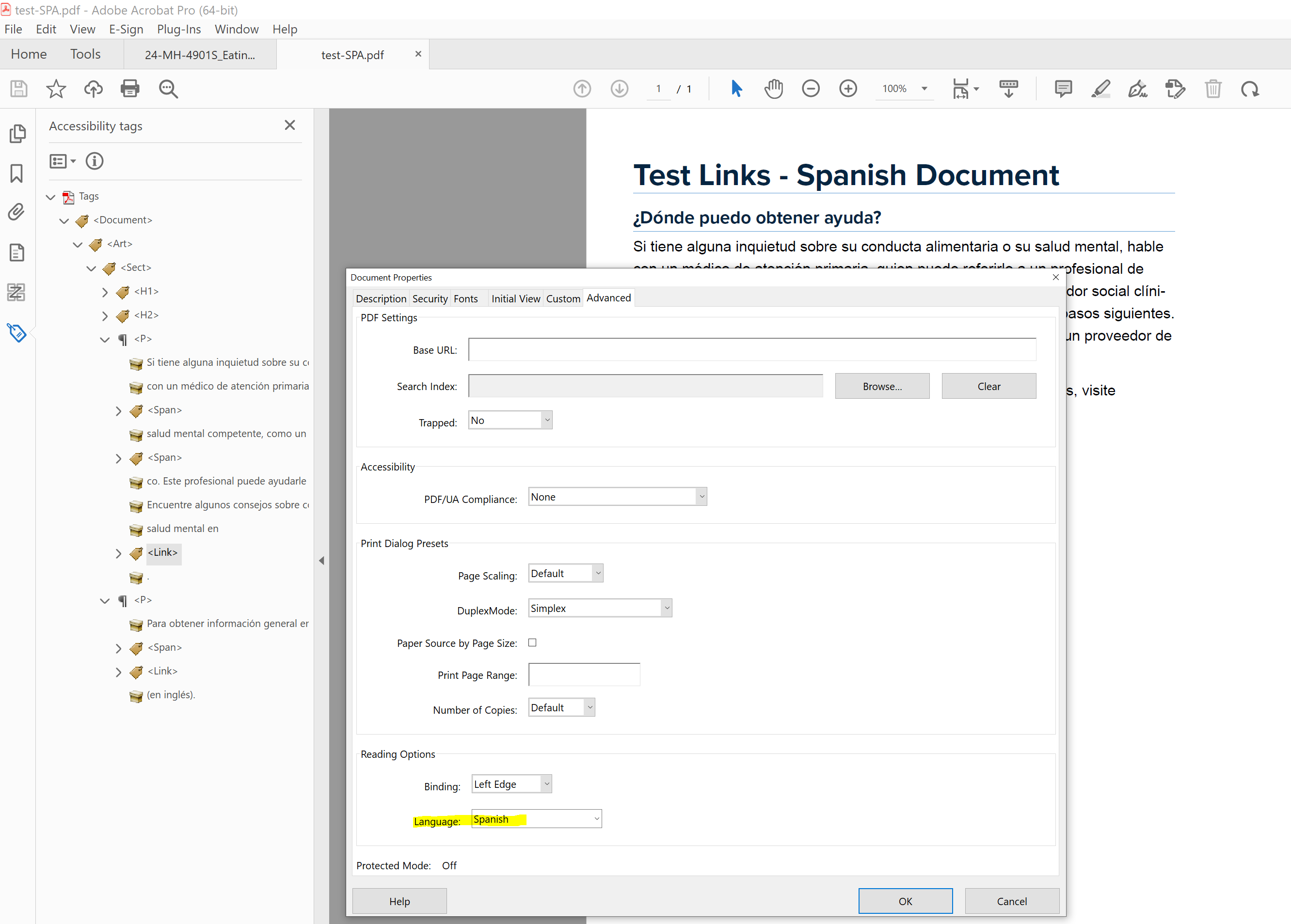 InDesign Spanish Language but Links in English on ... - Adobe Product ...