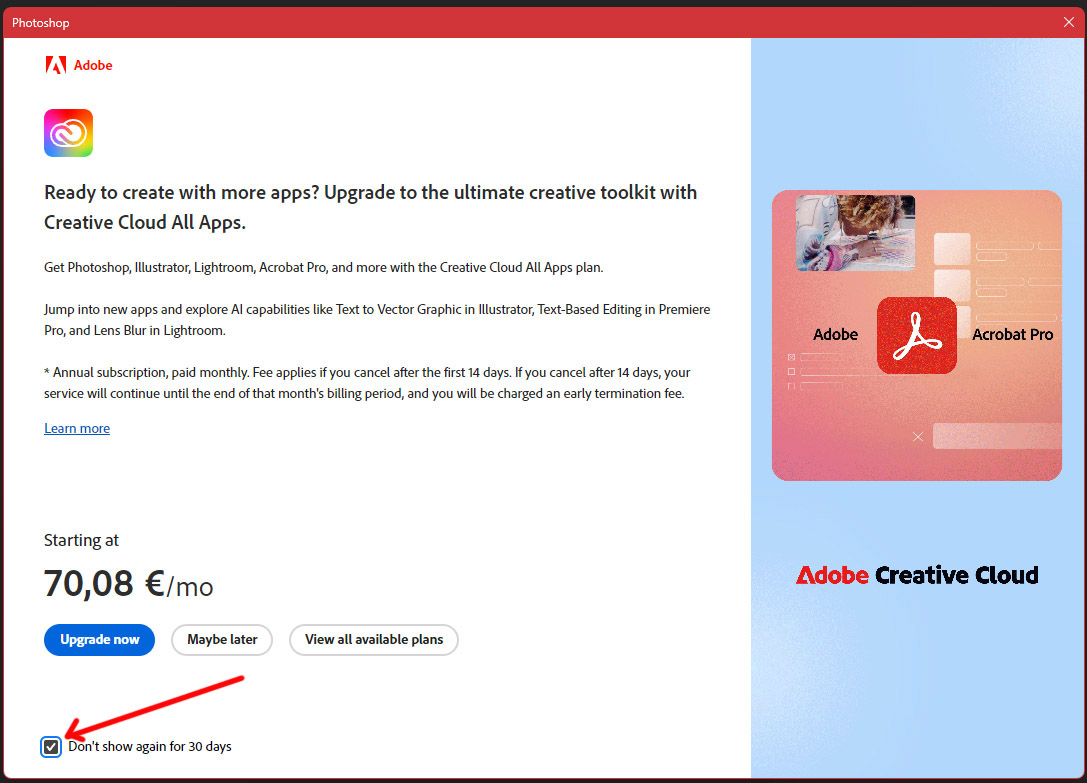 How to remove Advertisement brochure - Adobe Product Community - 15043232