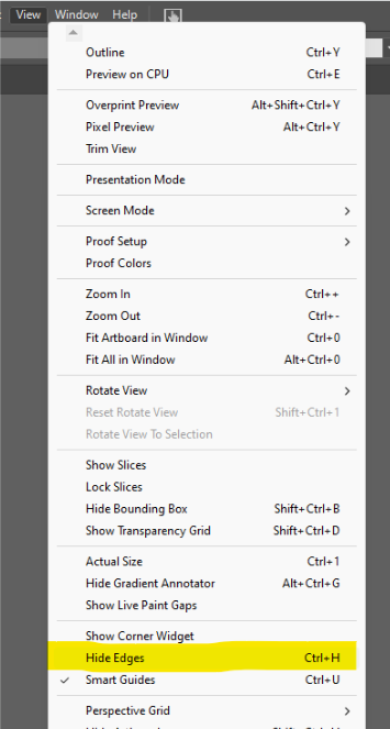 Solved: Is it Possible to Toggle 'Hide Edges' in Illustrat... - Adobe ...