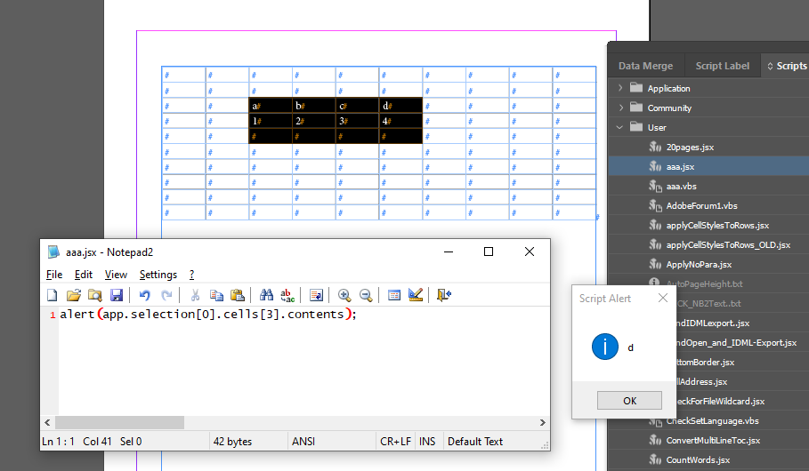 Solved: How to count selected cells with scripting - Adobe Community - 15067490