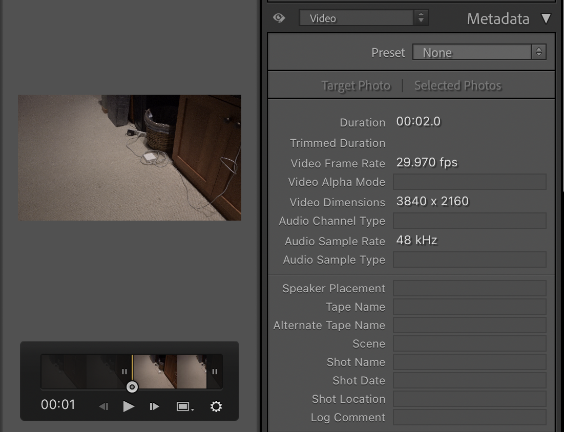 P: Metadata > Video > Trimmed Duration is blank - Adobe Community ...