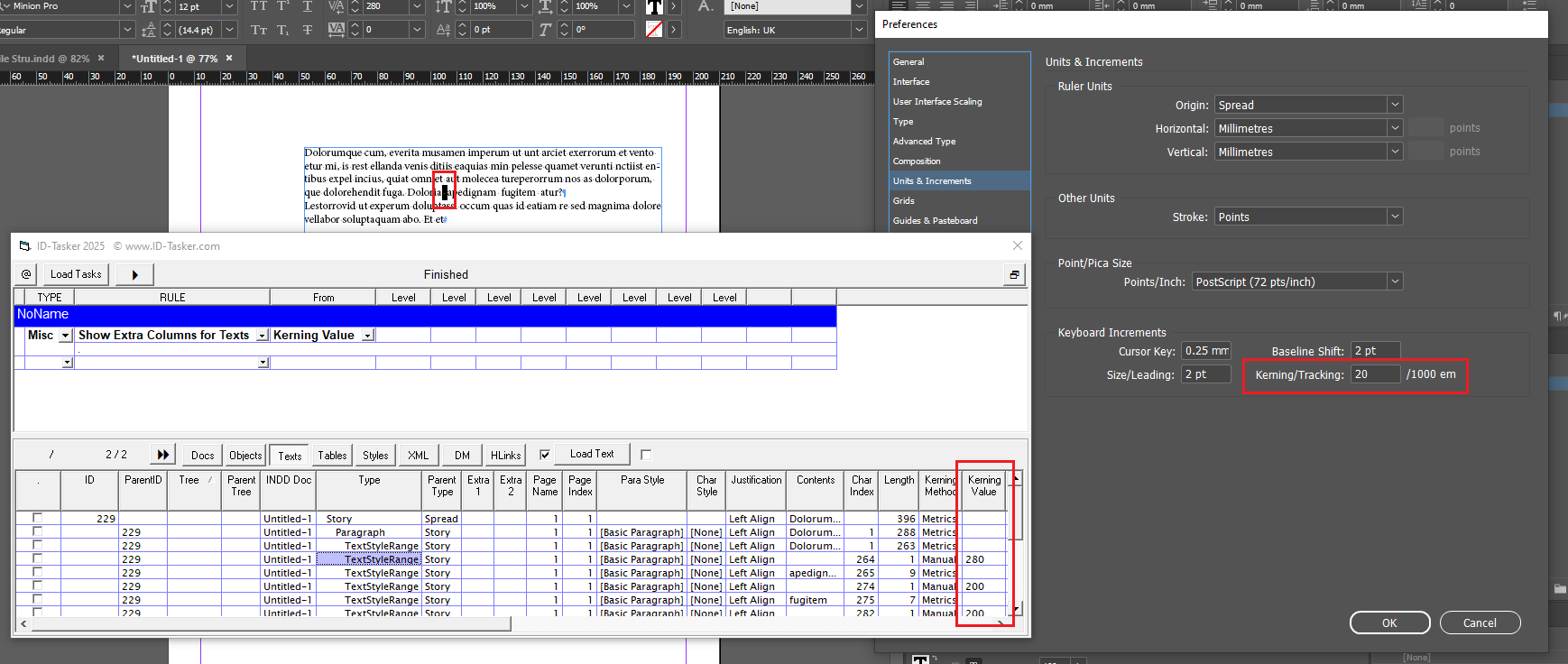 Word spacing control shortcut / script - Adobe Community - 15086950