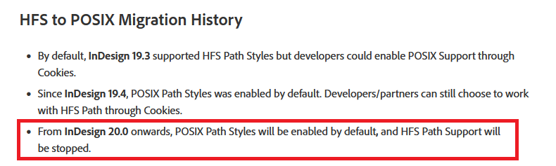 POSIX Path fix from 19.x no longer working in v 20... - Adobe Product Community - 15106272