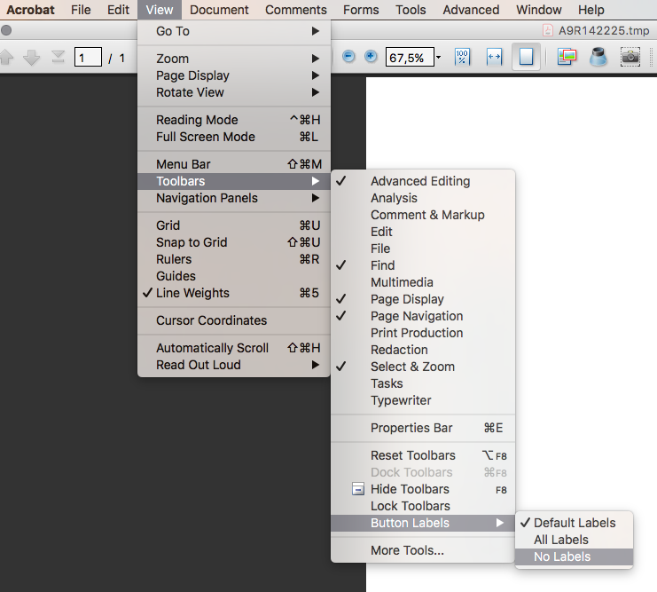 Making the toolbar more compact in Acrobat 9 Pro - Adobe Product ...