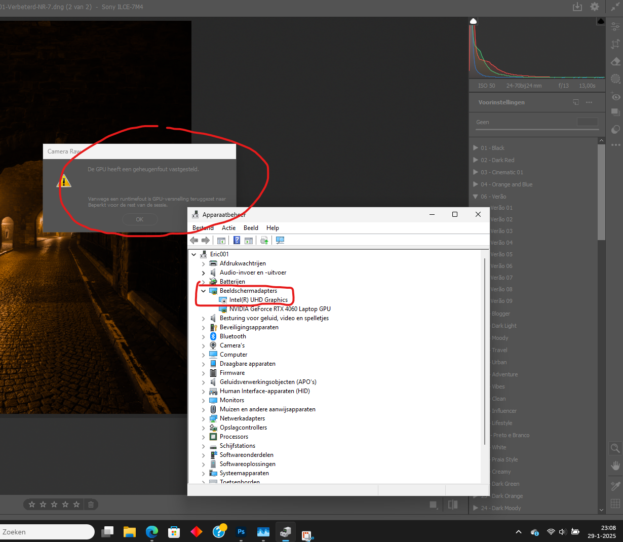 the GPU has encountered an unrecoverable error in ... - Adobe Community - 15112145