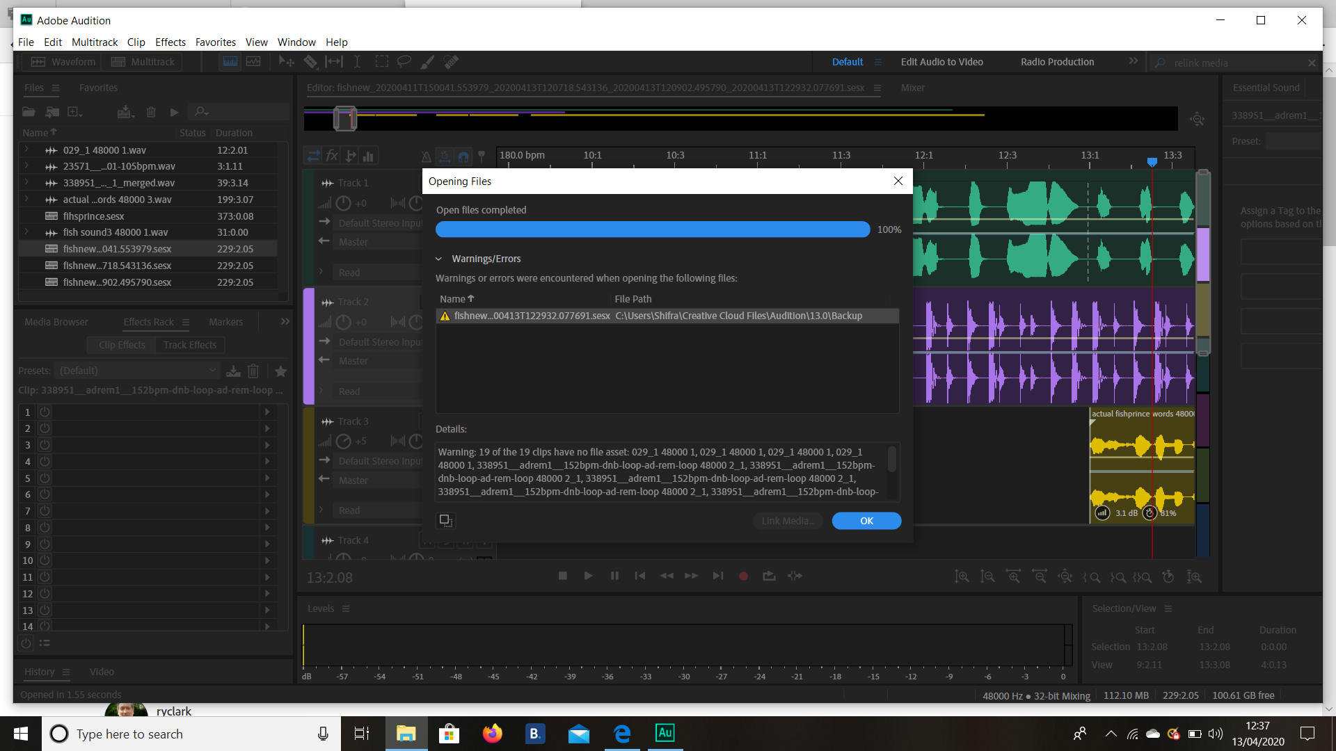 Solved: no option to re-link mediato adobe audition sessio... - Adobe ...