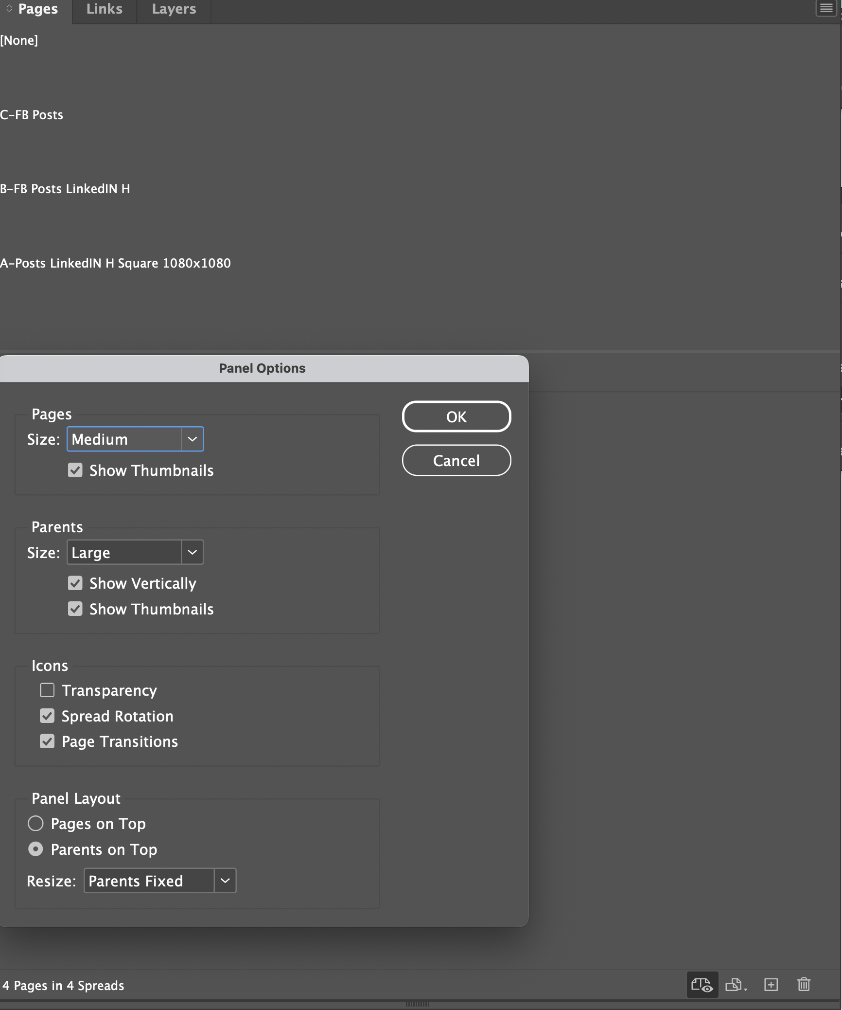 No parent page thumbnails in the pagepanel in Inde... - Adobe Community ...