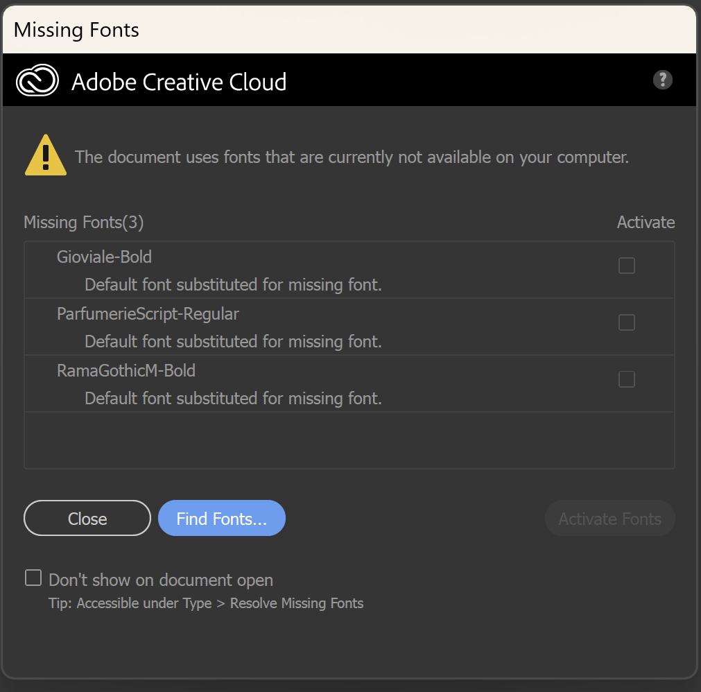 Fonts suddenly missing and unavailable! :( - Adobe Product Community - 15162041