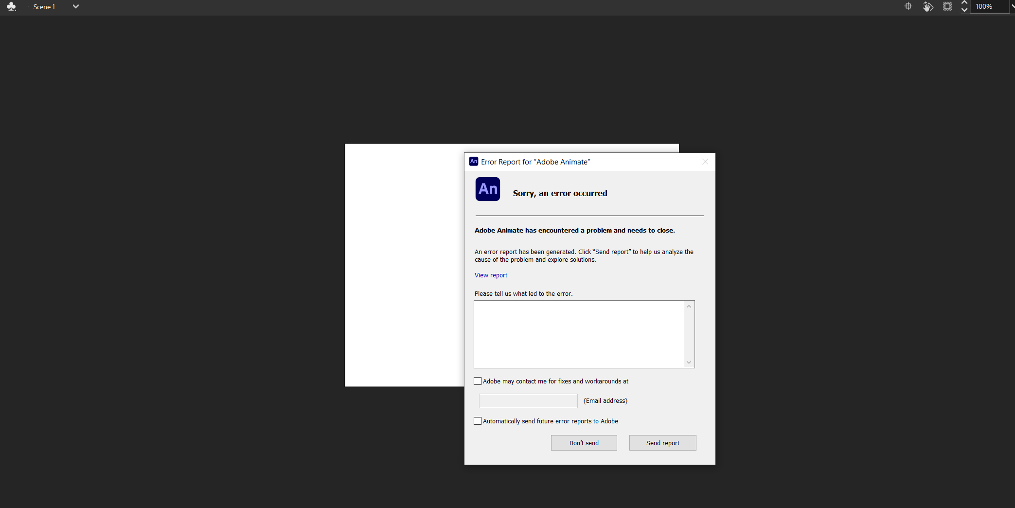 Animate v24 (any version) crashes when creating a ... - Adobe Community ...
