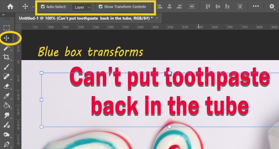 New to Photoshop, cannot resize text box without r... - Adobe Community - 15188489