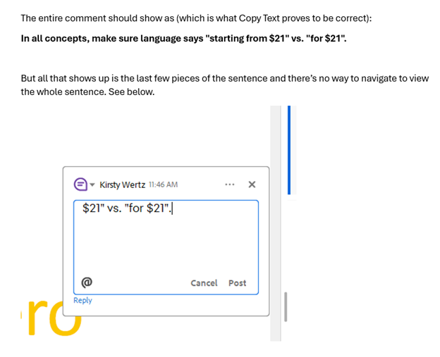 Adobe Comments Not Displaying in Full - Adobe Product Community - 15183786