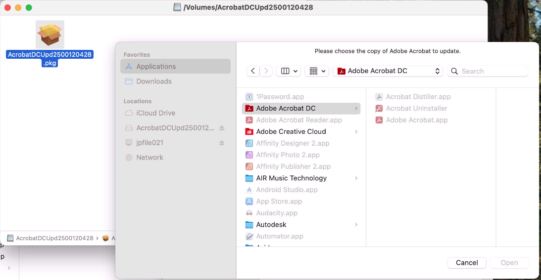Unable to update Acrobat DC by AcrobatDCUpd2500120... - Adobe Product ...
