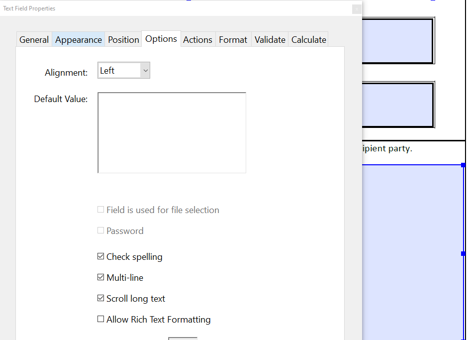 Not able to view/scroll the long text in multi-lin... - Adobe Community - 15191486