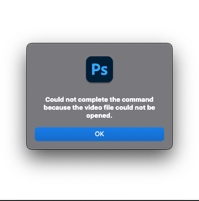 Solved: Video file not opening (Photoshop 2025) - Adobe Product ...