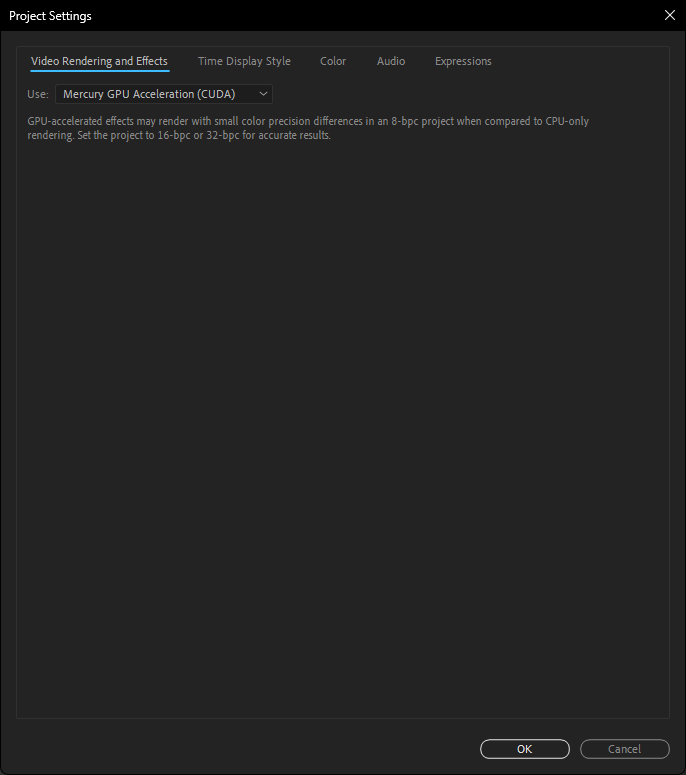 GPU Effects Error - Adobe Product Community - 15198571