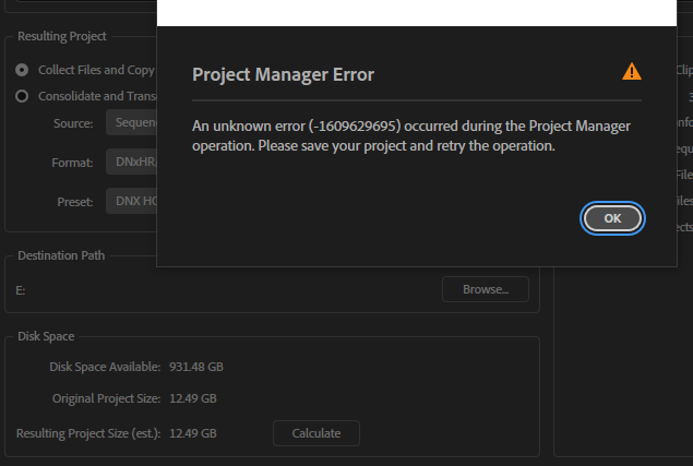 Solved: Project Manager Error - Adobe Product Community - 9853517