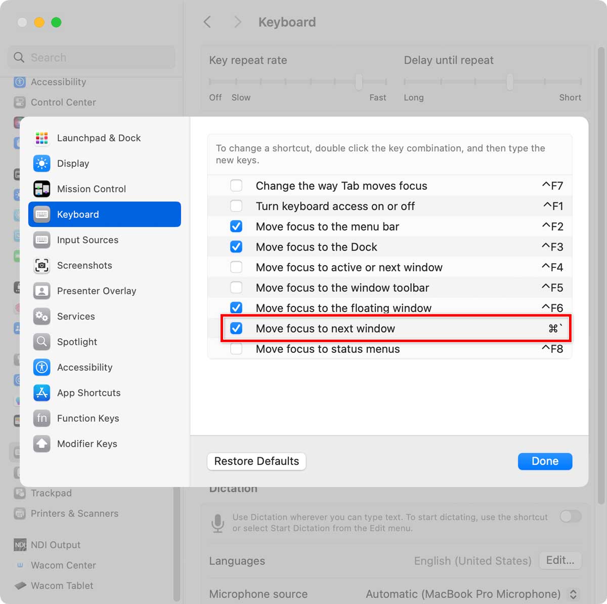 Keystroke to switch between open windows not worki... - Adobe Product Community - 15211431