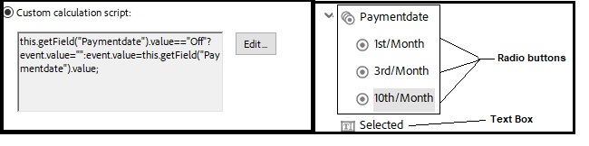 Solved: Radio Button choice displays answer in text field ... - Adobe Community - 15214606