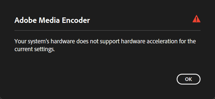 Hardware encoding impossible for no apparent reaso... - Adobe Product ...