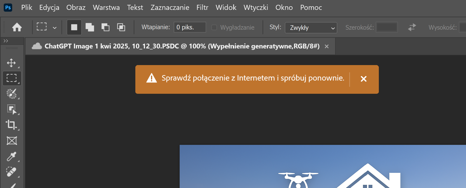 Nie można wczytać planów, Sprawdź połączenie z int... - Adobe Community ...
