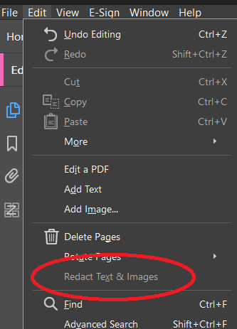 I used to be able to redact but now the option is ... - Adobe Product ...