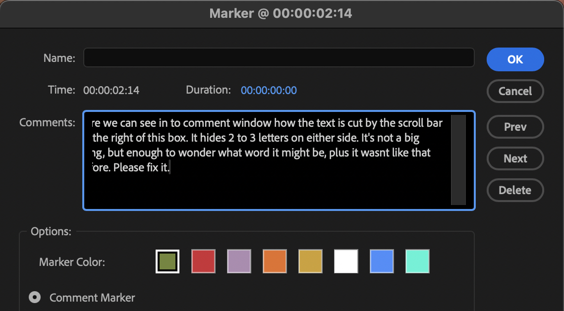 Text Cut Off by Scrollbar in Comments Window from ... - Adobe Community ...